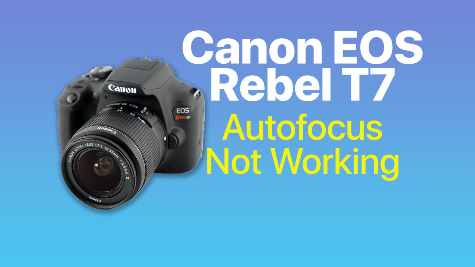 How to Fix Autofocus Not Working or Inaccurate on a Canon EOS Rebel T7 - Seber Tech